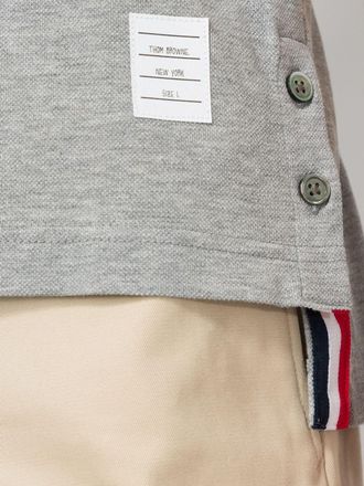 Thom Browne RWB-Striped Chest Pocket Polo - Grey