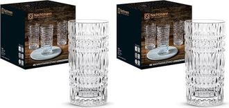 Nachtmann Longdrinkgl&auml;ser 434 ml, 4 St&uuml;ck, Ethno, 104250, Cocktailgl&auml;ser aus Kristallglas, Trinkgl&auml;ser sp&uuml;lmaschinenfest (Packung mit 2)