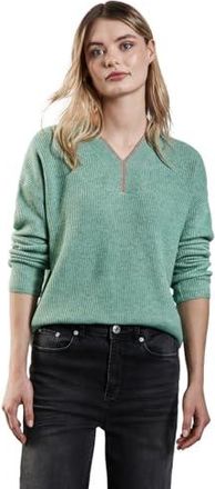 Street One A303085 Pull avec col en V, Sunlit Green Mel, 40 Femme