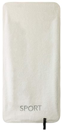 Brandsseller Sporthandtuch Fitnesshandtuch mit gesticktem Sport Logo 100% Baumwolle Frottierqualität 40x80 cm Ecru
