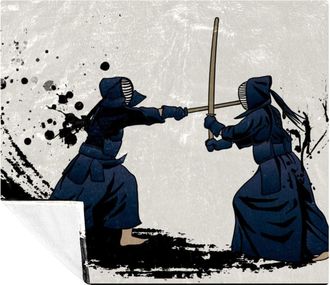 Generic Kendo Sword Fleece-&Uuml;berwurfdecke, superweich, luxuri&ouml;s, japanischer Kampf