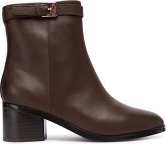 Tommy Hilfiger Stiefeletten Tommy Hilfiger Th Buckle Riding Mid Heel Bootie FW0FW08859 Braun