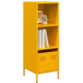 vidaXL Buffet haut jaune moutarde 35x39x103,5 cm acier - Vidaxl