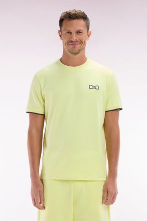 Eden Park T-shirt En Coton Jaune Broderie Noeud Papillon Coupe D&eacute;contract&eacute;e