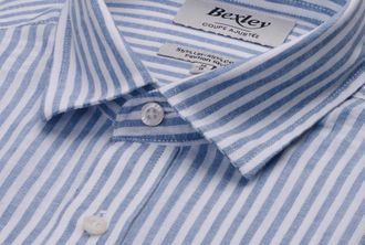 Bexley Edibert - Chemise homme chambray blanc et bleu gris