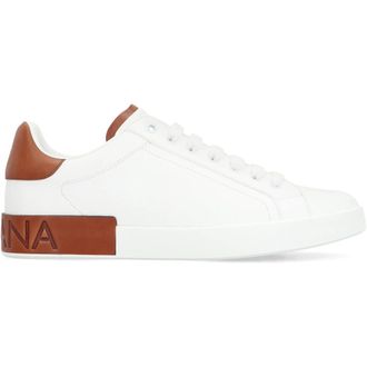 Dolce & Gabbana Portofino Leather Sneakers - - Shoes - Herren - Wei&szlig; - 40 EU
