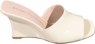 Stuart Weitzman Femme, Chaussures, Blanc, Taille: 36 1/2 EU Vinnie Wedge Mule 85