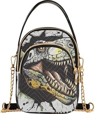 Mnsruu Sac à bandoulière pour femme avec tête de dinosaure et sangle réglable