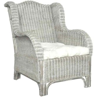 vidaXL Vidaxl - Canap&eacute; avec coussin Gris Rotin naturel et lin
