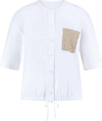 Margittes Bluse Rundhals-Ausschnitt Margittes weiss