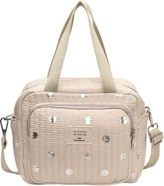 Generic Petit sac &agrave; langer fourre-tout avec plusieurs poches, sac &agrave; langer &agrave; bandouli&egrave;re, mini sac &agrave; main, bandouli&egrave;re r&eacute;glable pour maman et papa, beige, 400