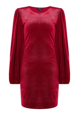 Faina Mini-Langarmkleid Damen weinrot