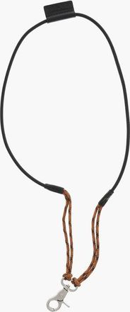 Woolrich Cord Necklace with Carabiner and Leather Trims size One Size