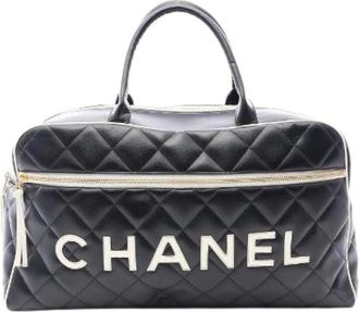 Chanel Sac Boston en cuir Matelass&eacute; doccasion - Femme - Pre-owned - Noir - Taille: ONE Size