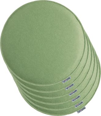 Brandsseller Sitzkissen Filz Rund 6er Set - &Oslash; 35 cm in Hellgr&uuml;n - Stuhlkissen aus Filz f&uuml;r Innen & Au&szlig;en - robuste Sitzauflagen f&uuml;r St&uuml;hle, Esszimmer, Garten & Bal
