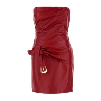 Versace Femme, Robes, Rouge, Taille: 36 FR Leather Strapless Mini Dress