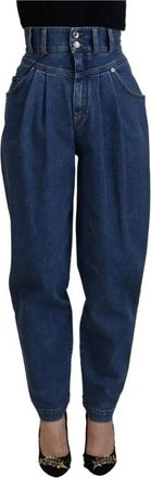 Dolce & Gabbana Femme, Jeans, Bleu, Taille: 38 FR Jean en coton taille haute