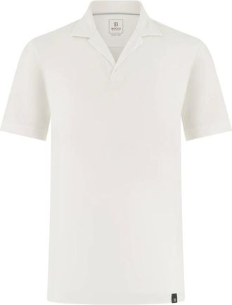 Boggi Milano Homme, Tops, Blanc, Taille: M Polo en m&eacute;lange de Tencel, polyester et lin