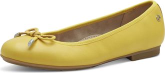 Tamaris Comfort Damen Ballerinas aus Leder mit Schleife, Gelb (Yellow), 38 EU