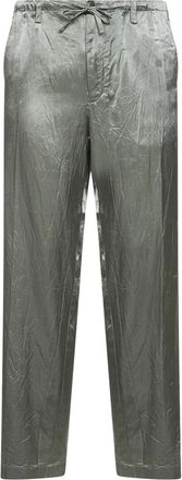 Dries Van Noten Homme, Pantalons, Vert, Taille: XL Pantalon Droit en Viscose
