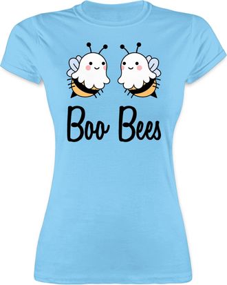 Shirtracer Shirt Damen - Halloween - Boo Bees Boobees Bienen Boobs - XL - Hellblau - Biene t-Shirt halloweenshirt Haloween Outfits bee Funshirts f&uuml;r Frauen t Hal