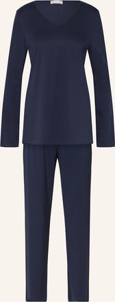 Hanro Schlafanzug Cotton Silk blau