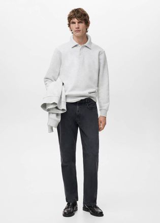 Mango Sweat-shirt polo regular-fit gris chin&eacute; clair - Homme - XXL - MANGO MAN