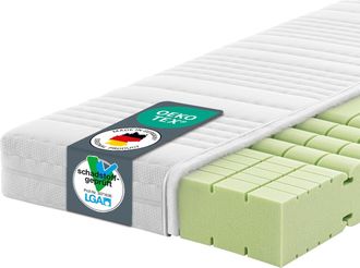 Ravensberger Matratzen HR-Kaltschaummatratze Komfort-SAN 120x190 cm - Härtegrad H4, fest - Höhe 18cm - 7-Zonen Matratze mit Baumwoll-Doppeltuch-Bezug - OEKO-TEX-zertifiziert