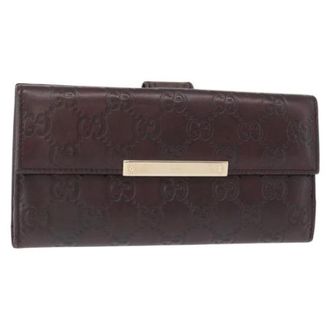 Gucci Portefeuille en cuir Pre-owned - Femme - Pre-owned - Brun - Taille: ONE Size