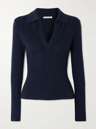 Emilia Wickstead Pull Fa&ccedil;on Polo En Laine C&ocirc;tel&eacute;e Austin - Bleu