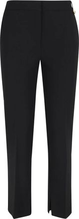 Elisabetta Franchi Femme, Pantalons, Noir, Taille: 40 FR Pantalon Large en Cr&ecirc;pe L&eacute;ger avec Breloque Logo