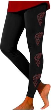 Generic Legging de gym pour femme - Arrangement dHalloween imprim&eacute; - Pantalon de yoga pour halt&eacute;rophilie, Rouge, L