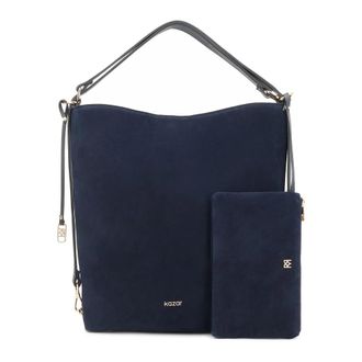 Kazar Shopper aus Wildleder mit abnehmbarer Tasche - - Bags - Damen - Blau - ONE SIZE