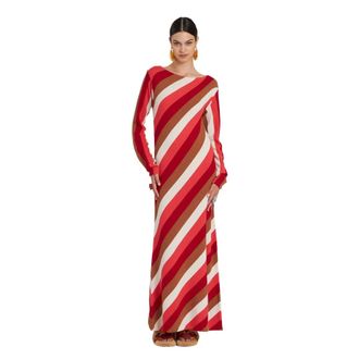 La DoubleJ Autumnal Striped Swing Kleid - - Dresses - Damen - Mehrfarbig - L