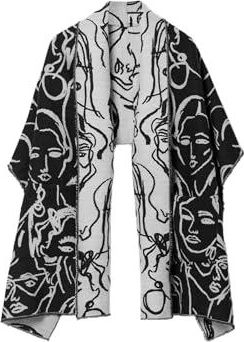 Desigual Écharpe Longue en Tissu Accessoires Boa, Noir, Taille Unique Femmes