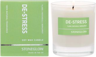 Stoneglow Wellbeing Collection De-Stress Duftkerze, 220 g, Ylang, Patchouli, Bergamotte (Gr&uuml;n)