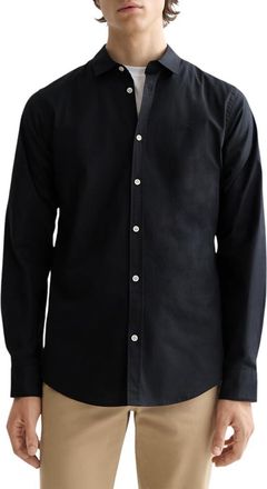 Scotch & Soda Herren Poplin Shirt, Black, XXL