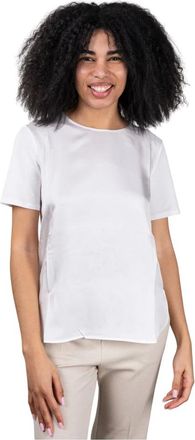 Max Mara Femme, Tops, Blanc, Taille: 40 FR T-Shirt &agrave; Manches Courtes