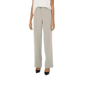 Only Mid Straight Pant in Grau Pumice - - Trousers - Damen - Wei&szlig; - M