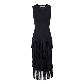 Jucca Femme, Robes, Noir, Taille: 38 FR Fringed Knit Dress