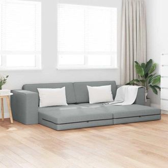 vidaXL Boden-Sofa-Bett Hellgrau 245 x 78 x 77 cm Stoff vidaXL