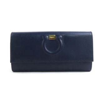 Ferragamo Portefeuille en cuir Pre-owned - Femme - Pre-owned - Bleu - Taille: ONE Size