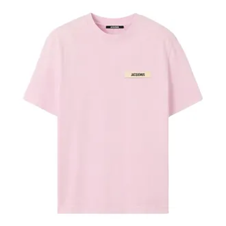 Jacquemus Homme, Tops, Rose, Taille: M T-shirt Gros Grain