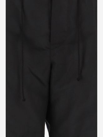 Niccol&ograve; Pasqualetti Womens Trousers Over Linen-Blend Black