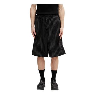 Yohji Yamamoto Short de sport &agrave; rayures tennis - Homme - Shorts - Noir - Taille: S