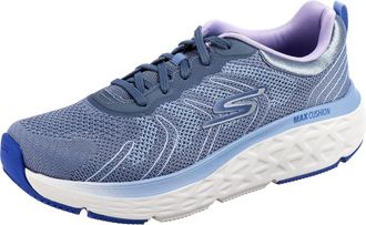 Skechers Damen Max Cushioning Delta Sneaker, Gr&ouml;&szlig;e 41, Blauer Textil-Lavendelbesatz, 39 EU