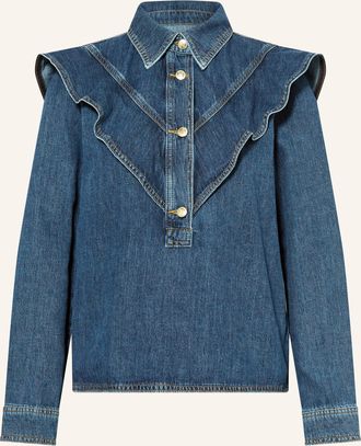 Mos Mosh Mos Mosh Blusenshirt Mmirina Mit Volants blau