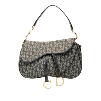 Dior Pre-owned Oblique Canvas Leder Schultertasche - - Pre-owned - Damen - Blau - ONE SIZE