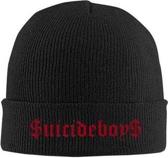 Generic Chapeau pour Homme, Design Texte Gothique Rouge, Chapeau tricot&eacute; Unisex Hommes, Bonnet, Bonnet, Cadeau Thermique Chaud dHiver pour No&euml;l en Plein air