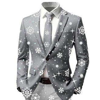Generic Costume Noel Homme Manches Longues, Costume Noël Homme Imprimé Blazer De Noël pour Les Affaires Et Le Commerce Christmas La Mode Loisirs Cool Chic Et 